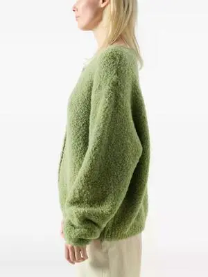 American Vintage Zolly Buttoned Round-neck Cardigan - Green