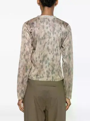 GANNI Leopard-print V-neck Cardigan
