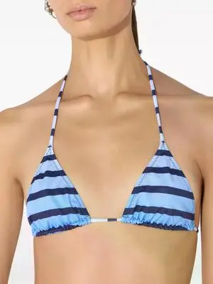 JEAN PAUL GAULTIER Striped Tie Bikini Top