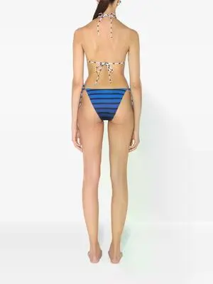 JEAN PAUL GAULTIER Striped Tie Bikini Top