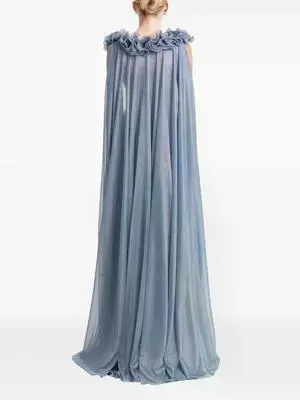 GEMY MAALOUF Dusty Embellished Ruched Gown