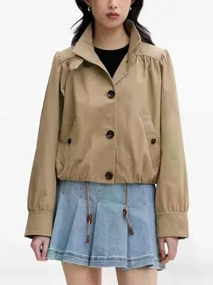 Miss Sixty Gathered Button-up Trench Jacket