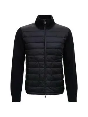 Moncler Quilted Panel Zip-up Jacket - Black