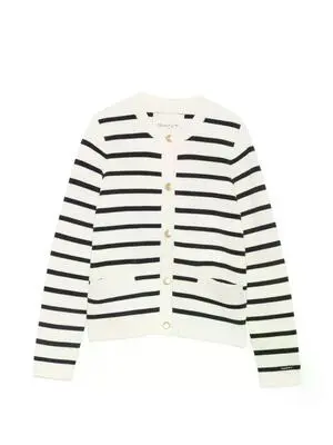 Gant Striped Button-up Cardigan - White