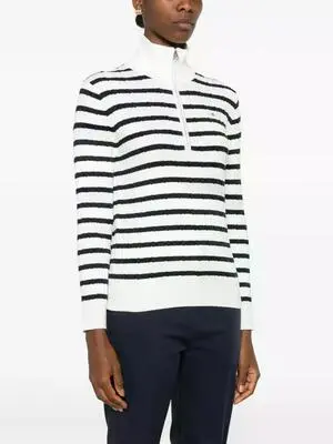 Gant Striped Cable-knit High-neck Sweater
