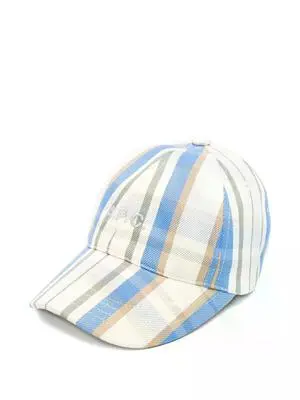 A.p.c. Check Pattern Logo Embroidered Baseball Cap