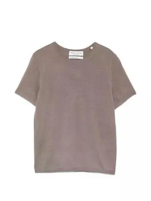 Marc O'polo Fine Knit Crew Neck Short Sleeve Top - Brown