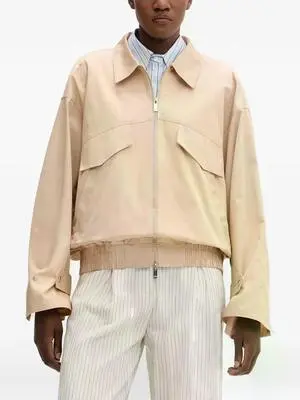 ISABELLE BLANCHE Open-back Elasticated-waist Jacket - Neutrals