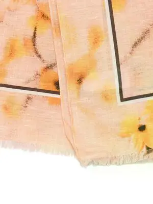 Marc O'polo Floral-print Frayed Scarf