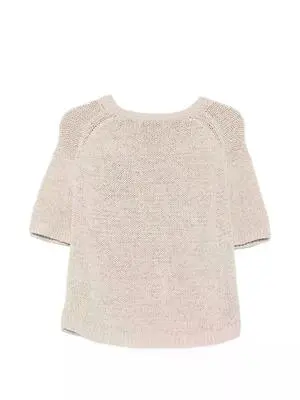 Marc O'polo Open-knit Short-sleeve Sweater - Neutrals