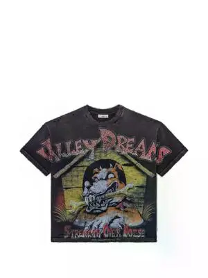 VALE FOREVER Doghouse Graphic-print Rhinestone-embellished T-shirt - Black