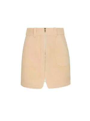 HEVRON Nora Zip-up Mini Skirt