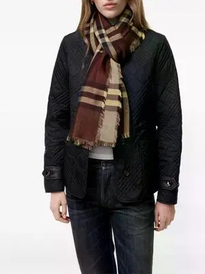Burberry Wide Reversible Check Wool-silk Scarf