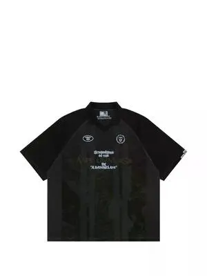 AAPE BY *A BATHING APE Camouflage-print Logo-embroidered T-shirt - Black