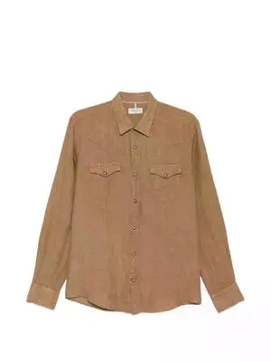 ALLEY DOCKS 963 Western-yoke Chest-pocket Shirt - Brown