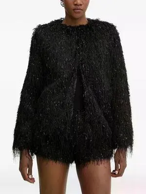 HAVEONE Shaggy-knit Metallic-thread Jacket - Black
