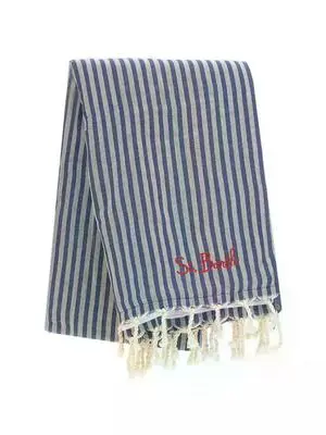 MC2 SAINT BARTH Fouta Striped Beach-towel - Blue