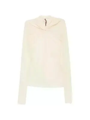 Rick Owens Kairo Ruched Long-sleeve Top