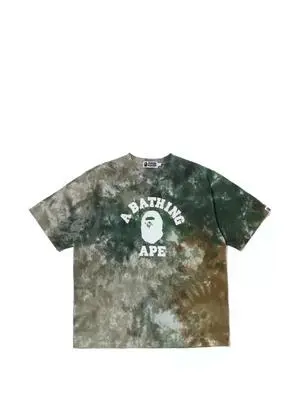 A BATHING APE Tie-dye Logo-print T-shirt - Green
