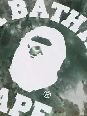 A BATHING APE Tie-dye Logo-print T-shirt