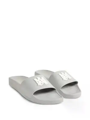 Amiri Monogram Motif Slides - Grey