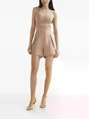 MIA PECULIAR Wave Design Pleated Shorts - Neutrals