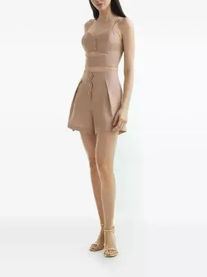 MIA PECULIAR Wave Design Pleated Shorts