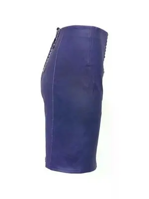 Marc Jacobs Scallop-trim Leather Skirt