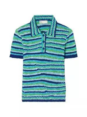 Tory Burch Striped Cotton Polo
