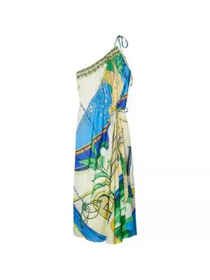Tory Burch Printed One-shoulder Dress