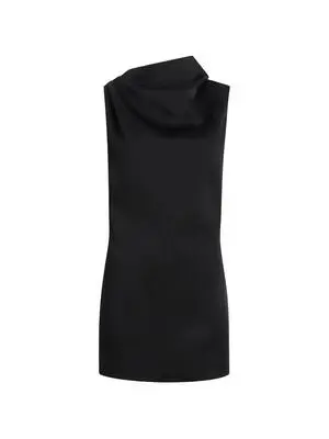 Khaite Astor Bonded Crepe Satin Draped Mini Dress