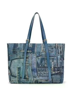 Roberto Cavalli Snake Monogram Patchwork Tote Bag