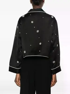 Sandro Embellished Contrast Piping Shirt