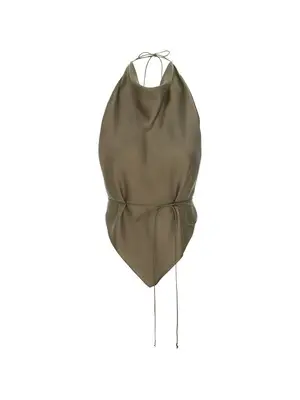 MANURI Thea Halterneck Top - Green