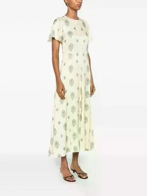 Sandro Paisley-print Ruffled Dress