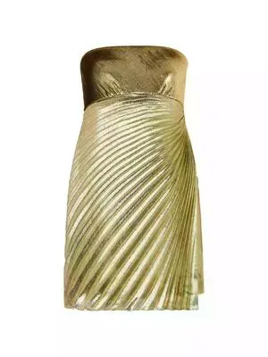 Roberto Cavalli Metallic-effect Mini Dress - Gold
