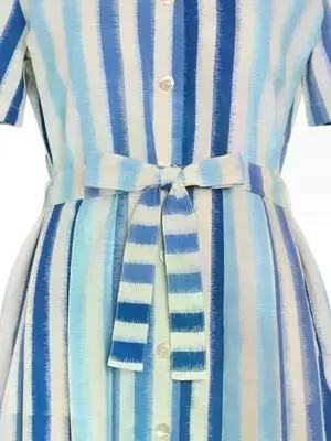 EMPORIO SIRENUSE Ikat-stripe Belted Maxi Dress - Blue