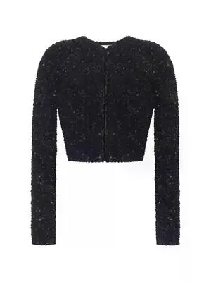 Adam Lippes Raya Sequin-embellished Cardigan - Black