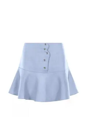 MIA PECULIAR Wave Linen Mini Skirt - Blue