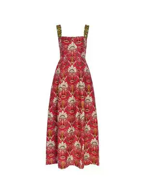 EMPORIO SIRENUSE Graphic Print Sleeveless Maxi Dress - Red