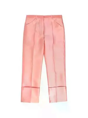 Calvin Klein Satin Trousers With Turned-up Cuffs