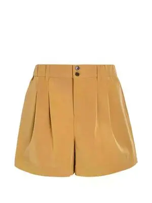 Varley Tansy Pleated Belt-loop Shorts - Brown