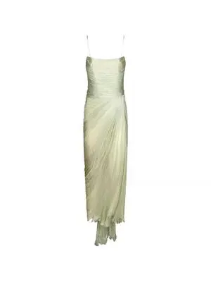 MARIA LUCIA HOHAN Plissé-effect Draped Maxi Dress