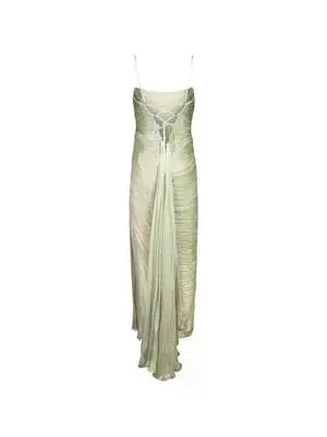 MARIA LUCIA HOHAN Plissé-effect Draped Maxi Dress