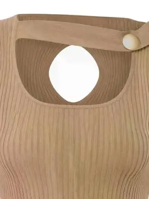 EUDON CHOI Ribbed Cut-out Top