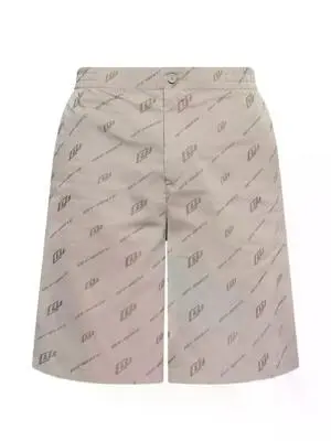 Off-White Logo-pattern Knee-length Shorts - Neutrals