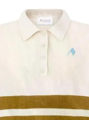 Attico Beige And Brown Stripe Detail Polo Shirt - Neutrals