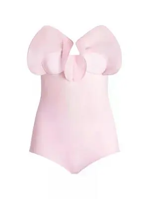 GENNY Bustier-effect Ruffled Strapless Bodysuit
