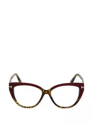 TOM FORD Leopard-pattern Cat-eye Glasses
