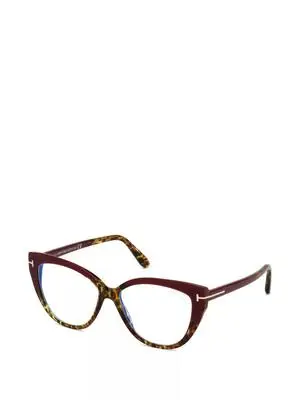 TOM FORD Leopard-pattern Cat-eye Glasses